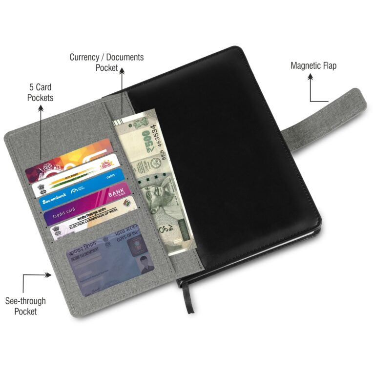 Premium Organizer notebook with card slots | Magnetic Lock with Metal ...