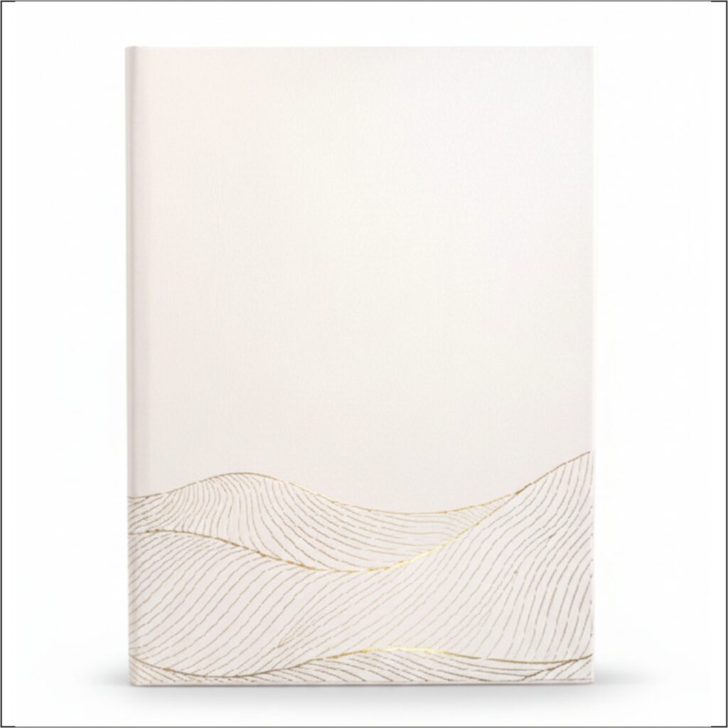 Wave White Hard bound notebook with Rose gold leafing | A5 size | With ...