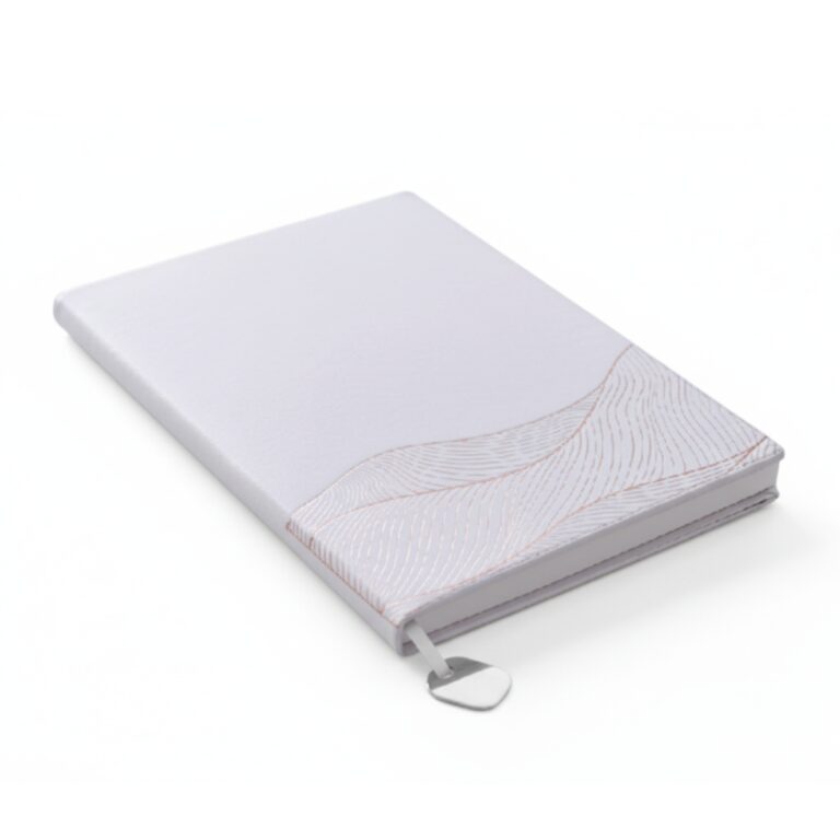 Wave White Hard bound notebook with Rose gold leafing | A5 size | With ...