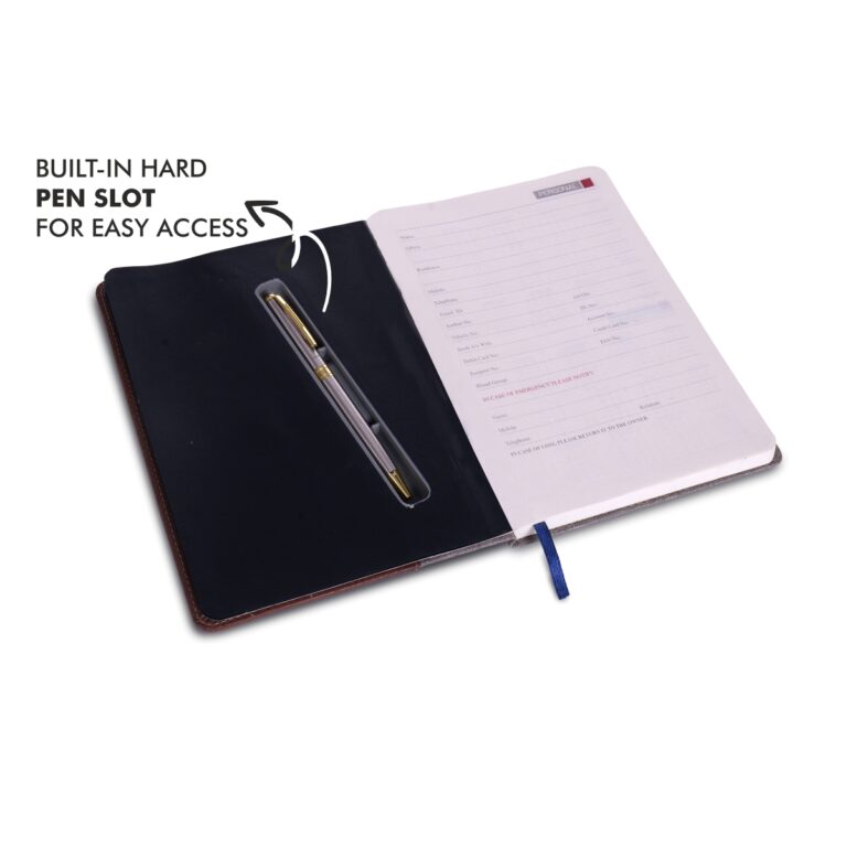 PenDeck Tilt: Dual tone A5 Notebook with Hard pen slot and card slots ...